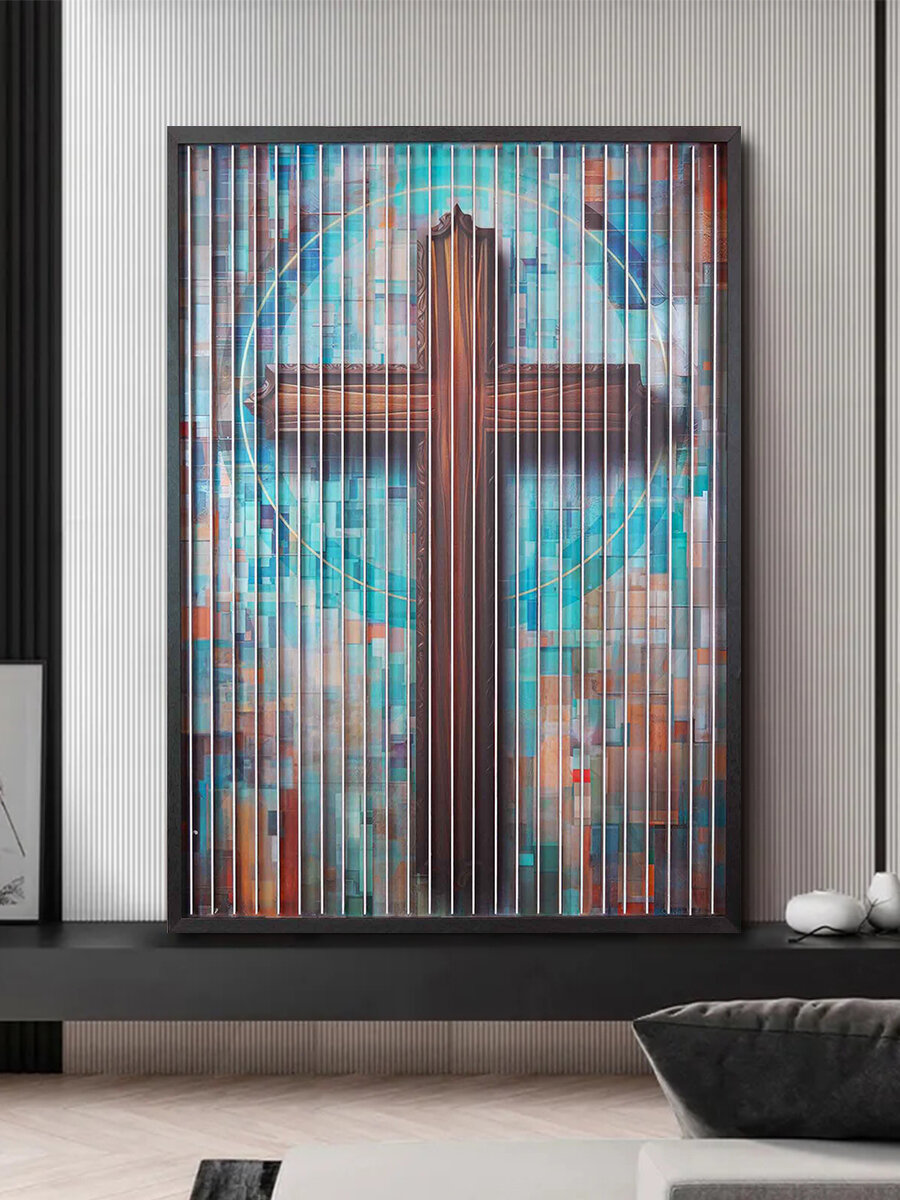 Крест / Картина православная, картина в интерьер, 40х60 см.