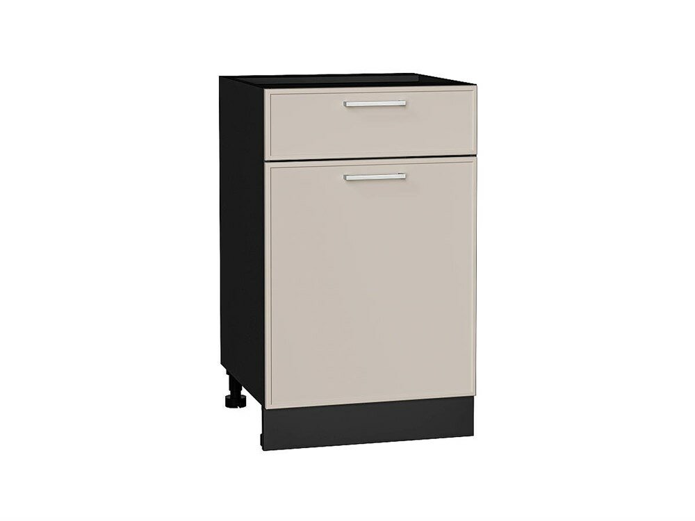 VVT Шкаф нижний с 1-ой дверцей и ящиком Квадро Graphite, Кашемир, 500