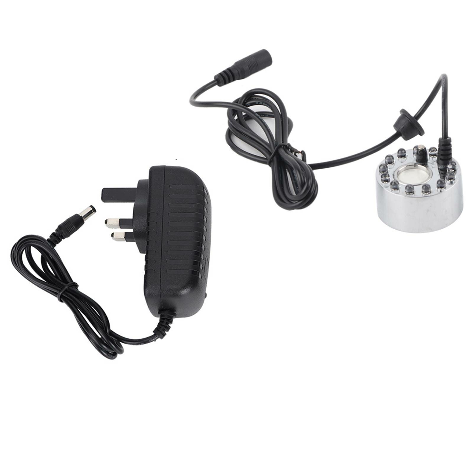 Серебряный аквариумный светильник с 12 светодиодами, ультразвуковой распылитель воды для фонтана, пруда, аквариума (для использования внутри и снаружи помещений), аксессуары для аквариума, вилка UK 110~240 В