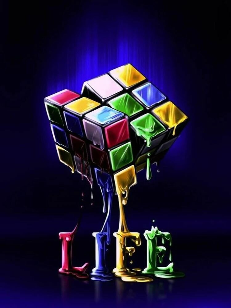 Алмазная картина "Пейзаж Абстракция" алмазная огранка 40х50 см,40X50CM, белый