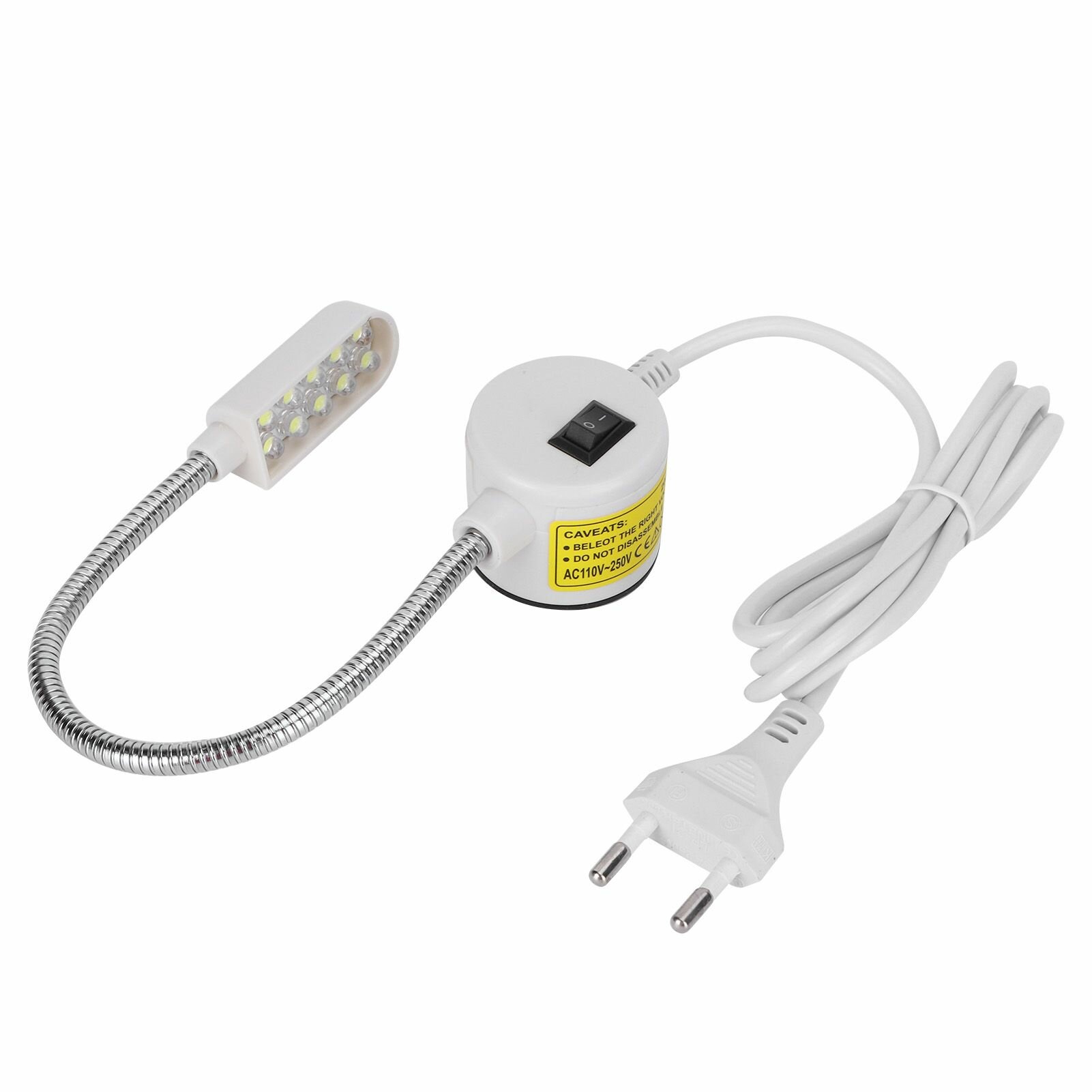 Светодиодный светильник для швейной машины с 10 шт. чипов, рабочая лампа для токарного станка, вилка европейского стандарта, 110 250 В