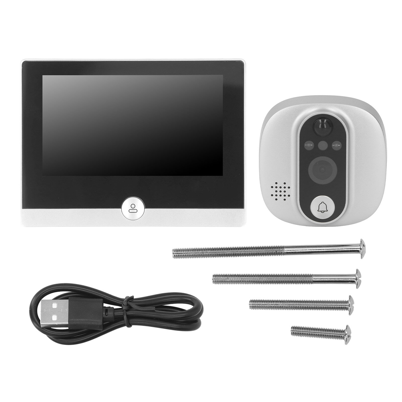 Дверной глазок с камерой для цифрового Wi-Fi видеодомофона Tuya Digital 1080P 4,3 дюйма HD, двусторонняя визуальная связь, датчик движения PIR.