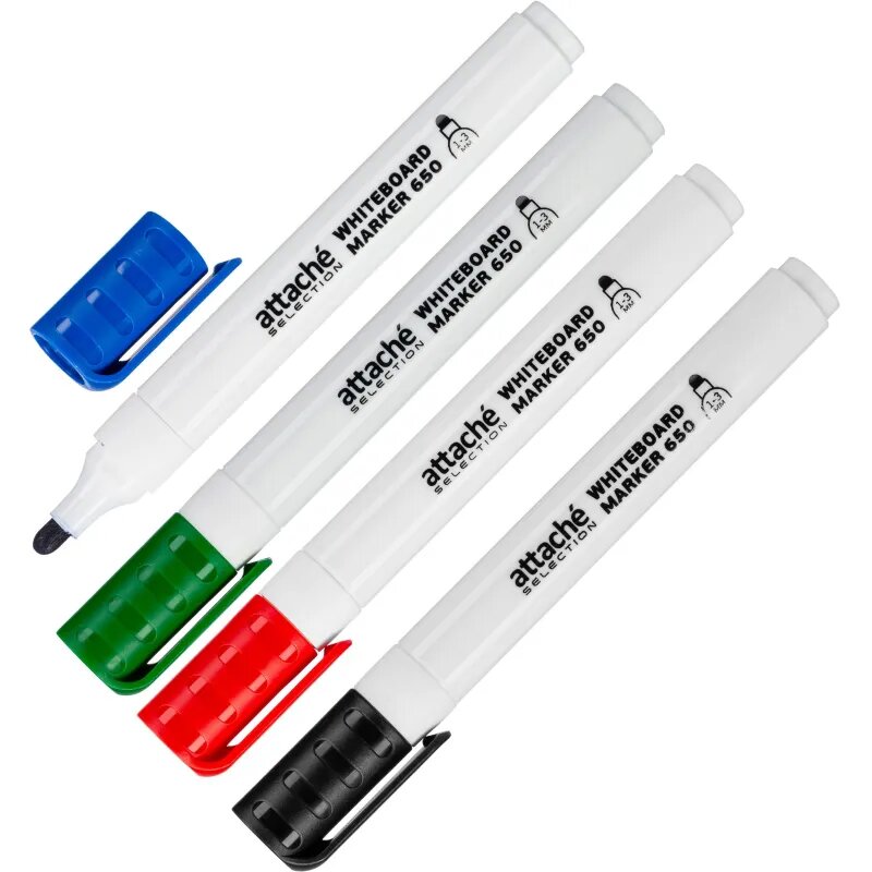 Набор маркеров для белых досок 650, 1-3 мм, кругл. нак. 4 цв Attache Selection 1660262