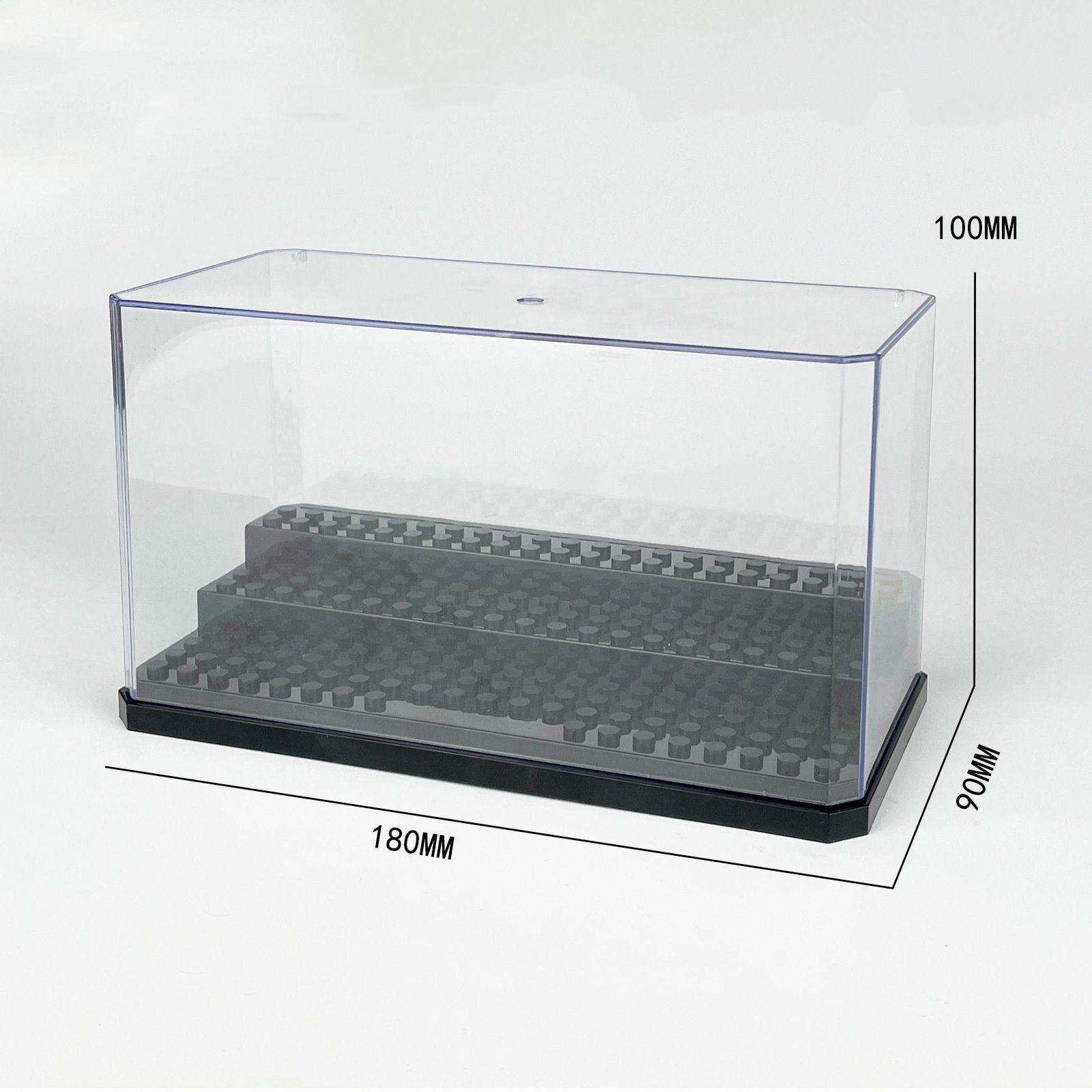 Витрина для минифигурок. Контейнер для игрушек Лего. Витрина-бокс для хранения лего человечков. Коробка для хранения Lego фигурок. Органайзер для конструктора. Черный 1 шт