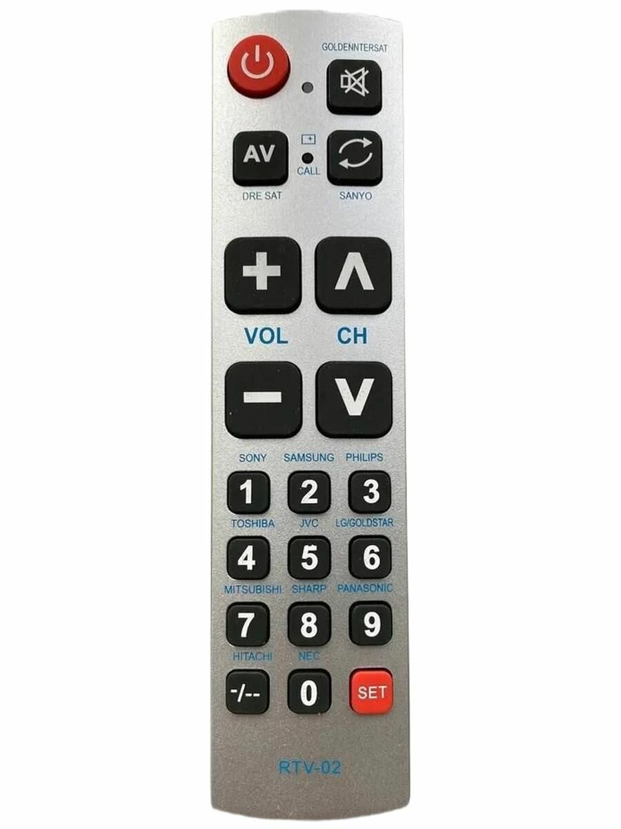 Универсальный пульт RTV-02(R-TV2) multi TV+LCD+LED+HDMI для телевизора для ЖК и LED с HDMI