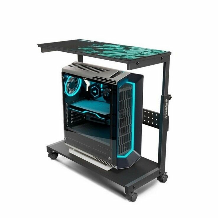 Подставка Eureka ARCH-B для системного блока, черная, с ковриком для мыши