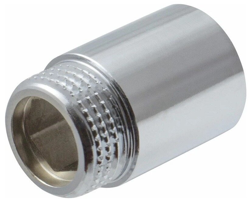 Удлинитель сантехнический MIXTON / Микстон хромированный, из латуни CW617N, внутренняя и наружная резьба 1/2дюйма, длина наращивания 25мм / фитинг