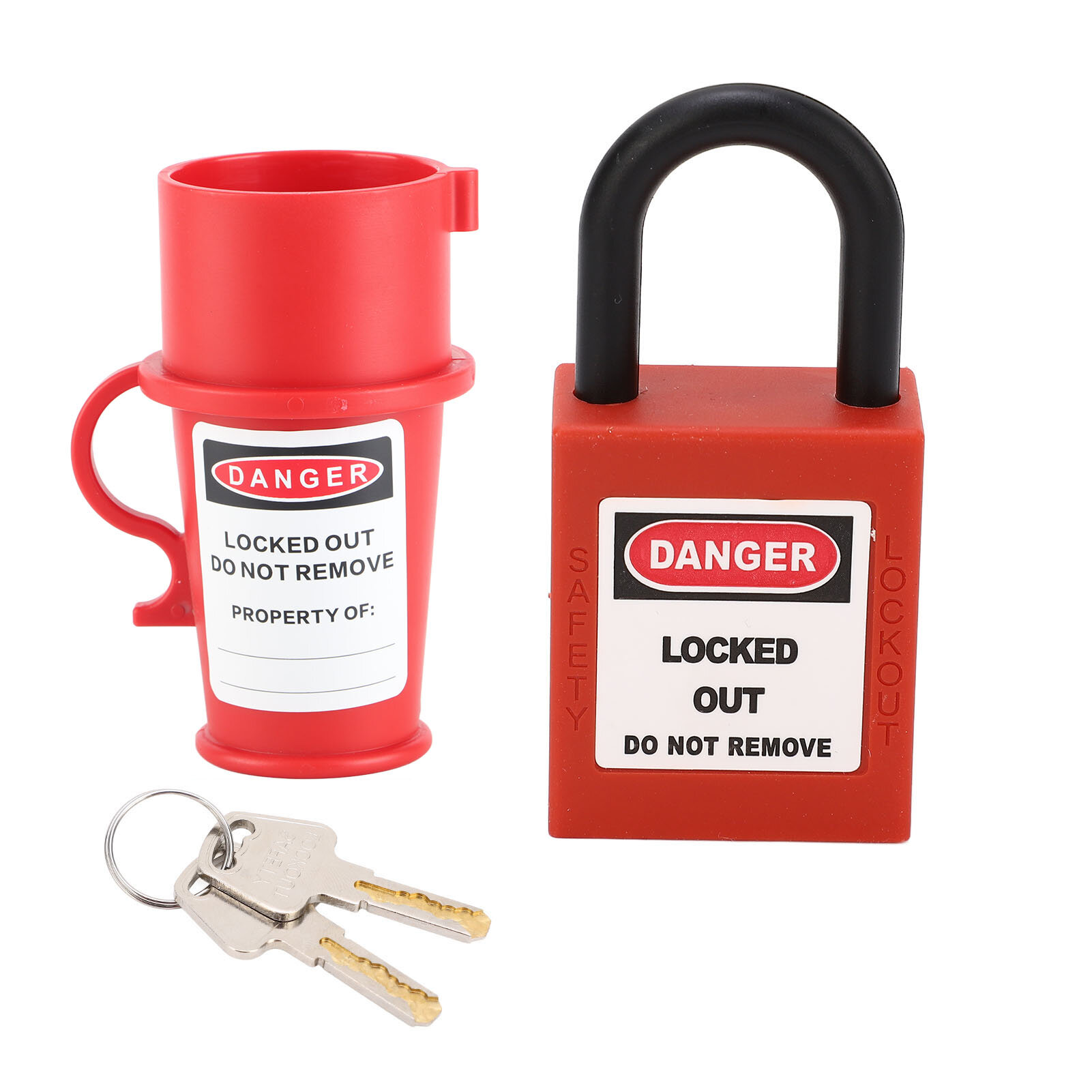 Водонепроницаемое устройство блокировки розеток из полипропилена и нейлона для блокировки электрических вилок и предотвращения их отключения от сети.