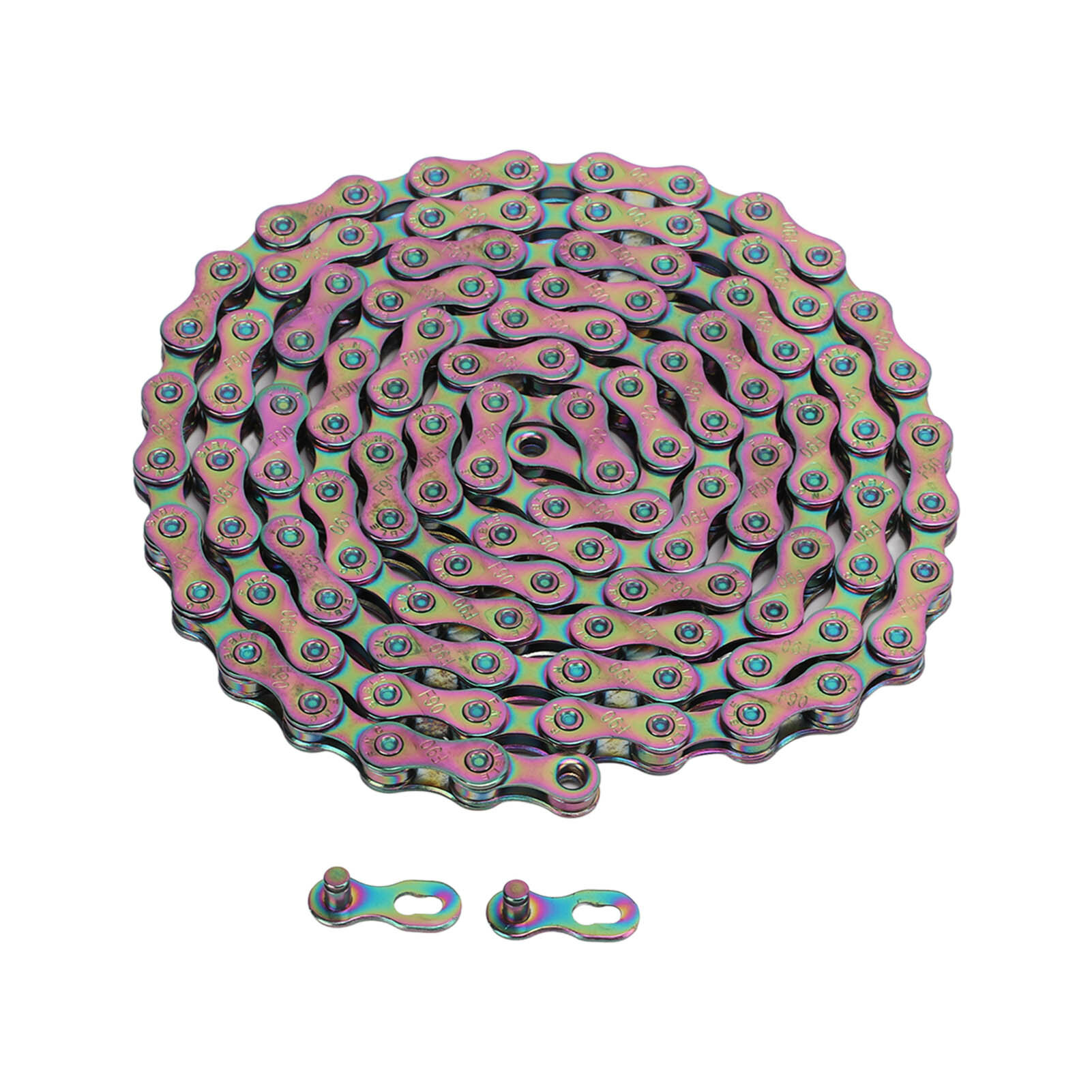 9-скоростная разноцветная сверхлегкая велосипедная цепь для горных и шоссейных велосипедов, цепь из марганцевой стали с гальваническим покрытием.