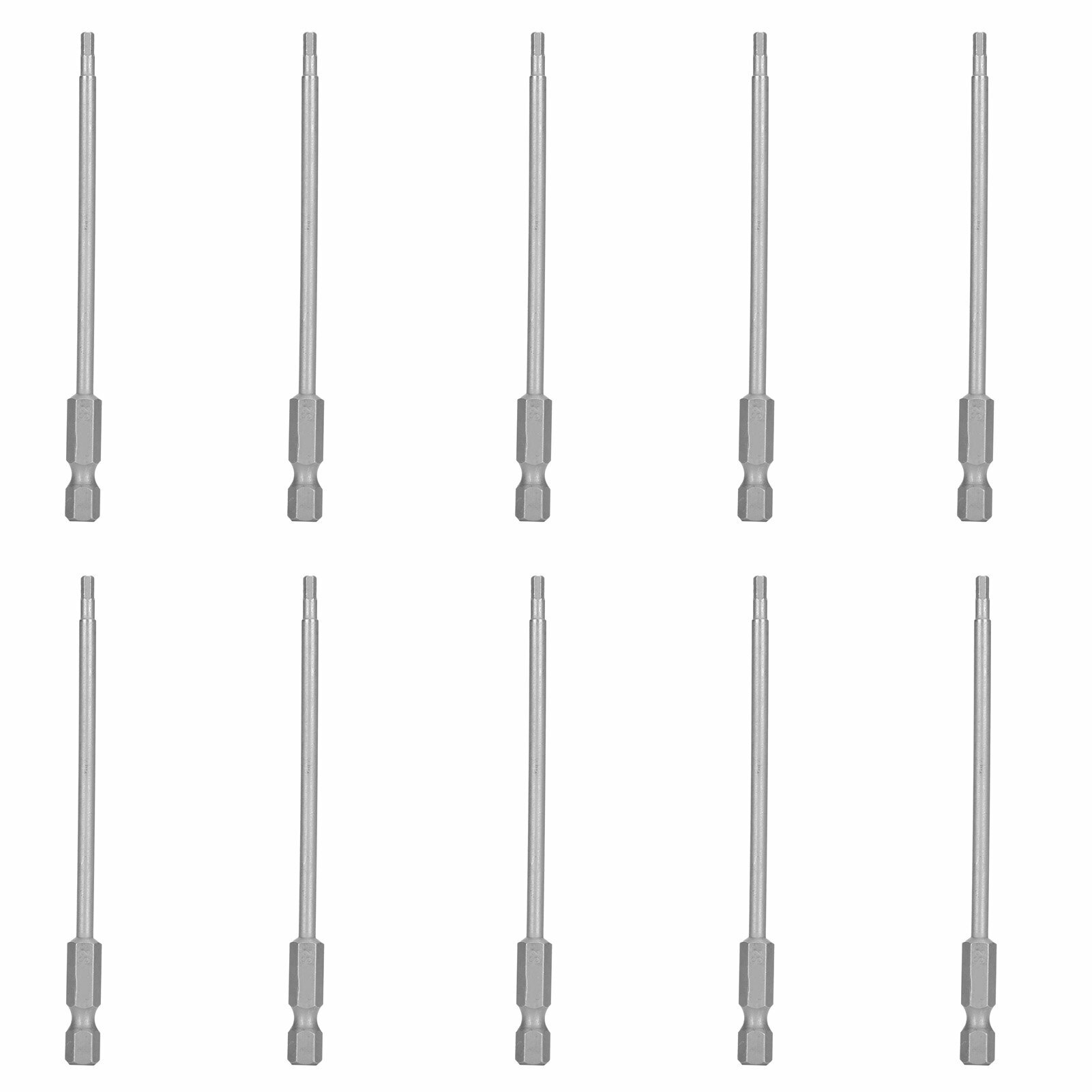 10 шт. магнитных отвёрток 2,5 мм из легированной стали с шестигранным хвостовиком 1/4 дюйма. Аксессуар.