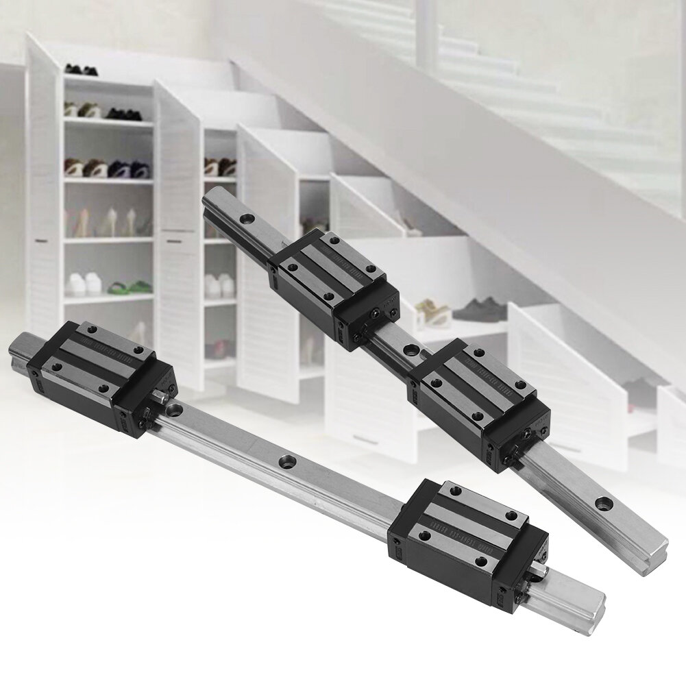 2Pcs HG15-300mm Железобетонный Линейный Рельс с 4Pcs HGH15 Линейным Подшипниковым Слайд Блоком Черный
