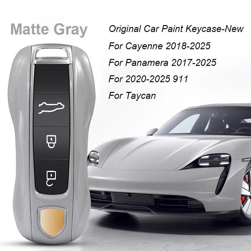 Чехол для ключей для Porsche Panamera Spyder Carrera Macan Boxster Cayman Cayenne Matte Grey, B New