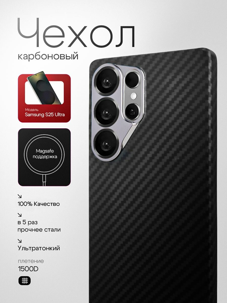 Кевларовый чехол на Samsung S25 Ultra/Самсунг С25 Ультра c Magsafe