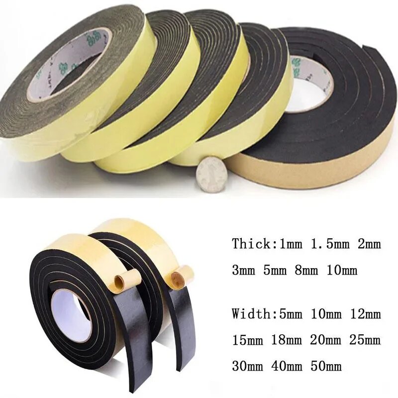 Водонепроницаемая уплотнительная лента из пенопласта 50mm, Thick 2mm Long 5m