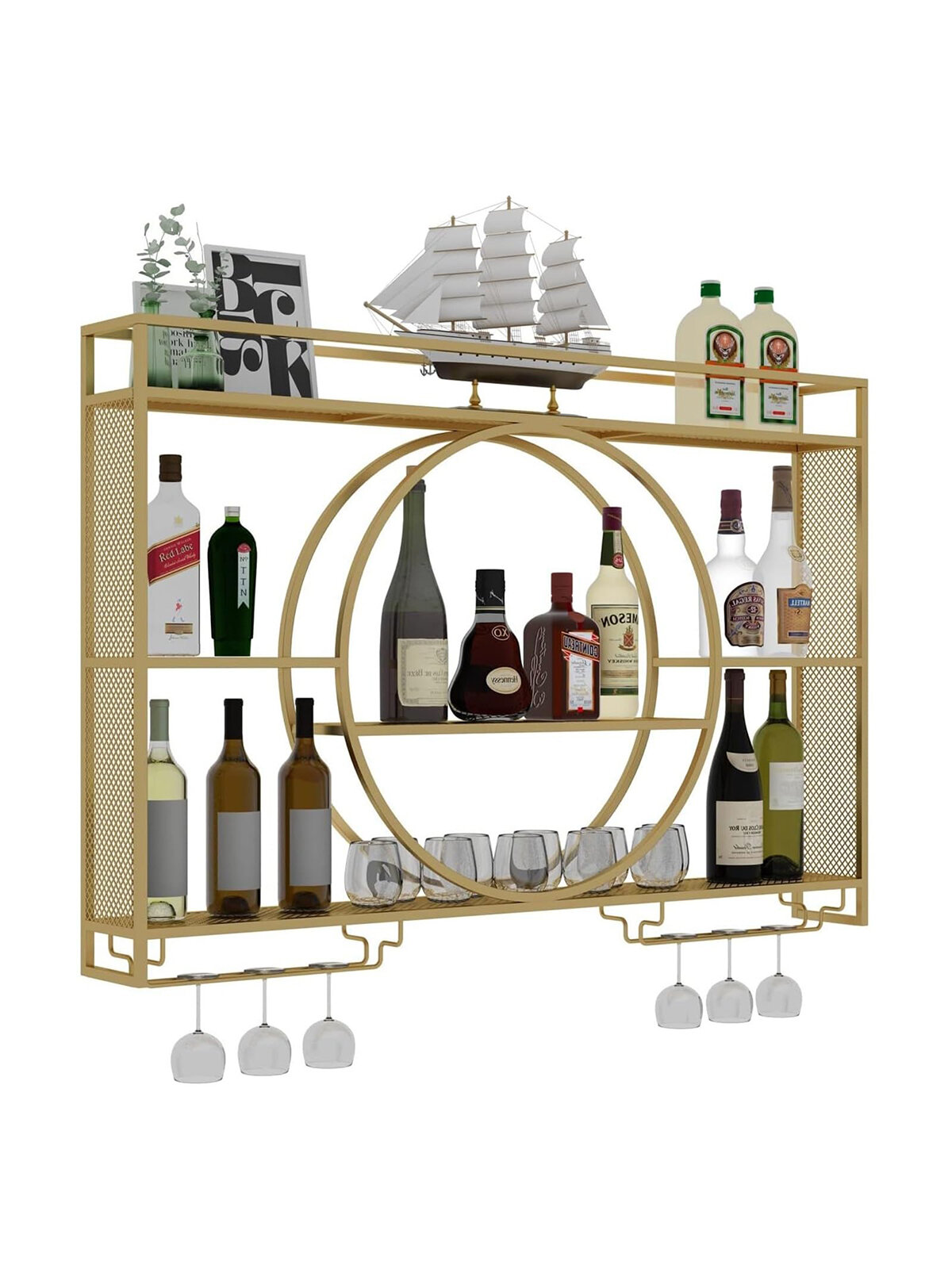 Настенный винный шкаф из кованого железа