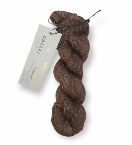 Пряжа Gazzal Wool&Silk 11138 кофейный (50г/330м, упаковка 5 мотков)