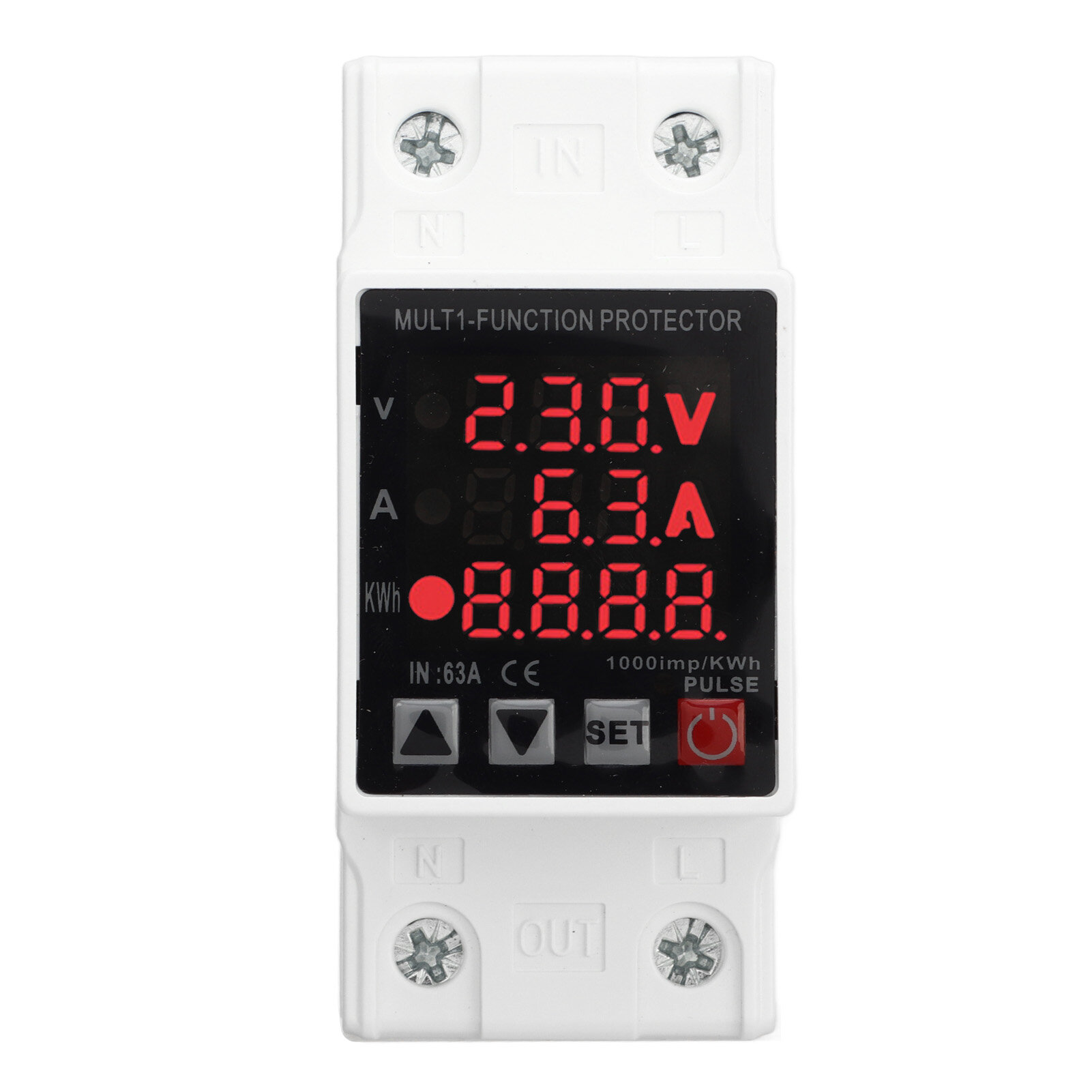 Устройство защиты от перенапряжения с самовозвратом, регулируемый предел тока, цифровой дисплей, переменный ток 220 В, 63 А