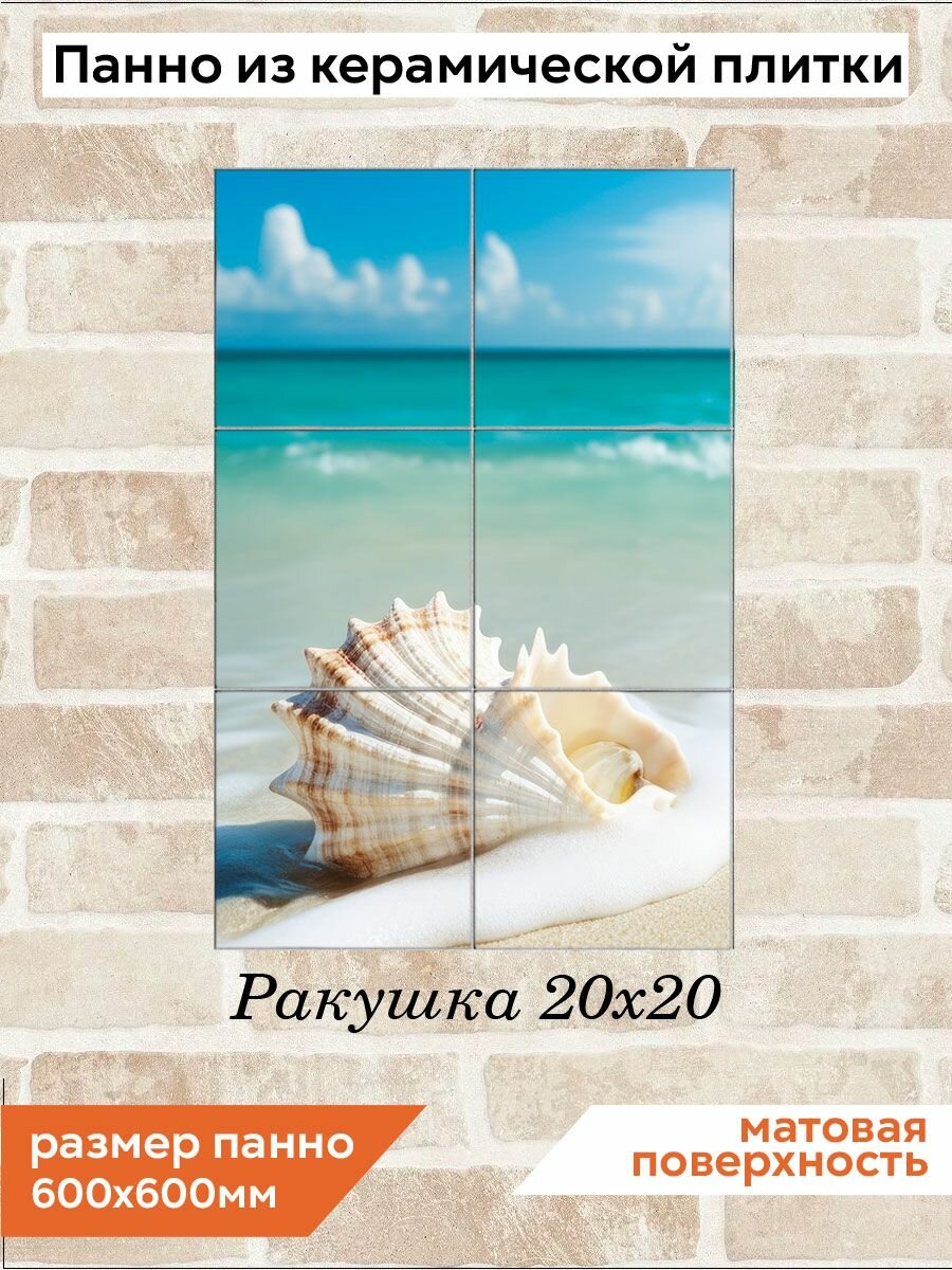Панно из керамической плитки Ракушка 20х20