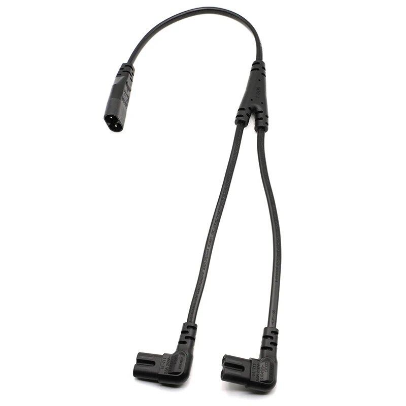 1 шт. IEC 320 C8 «папа» на двойной C7 прямоугольный женский Y-образный разъем кабеля питания, IEC 2-контактный рисунок 8 шт. на 2 шнура «мама» 45 см