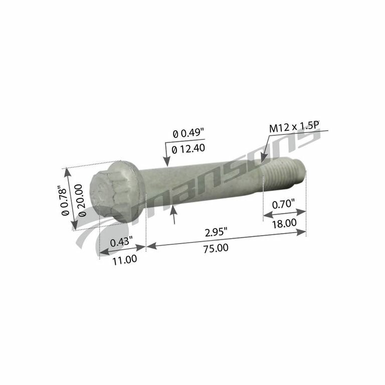 Болт крепления диска тормозного для Саф арт 600018 MANSONS