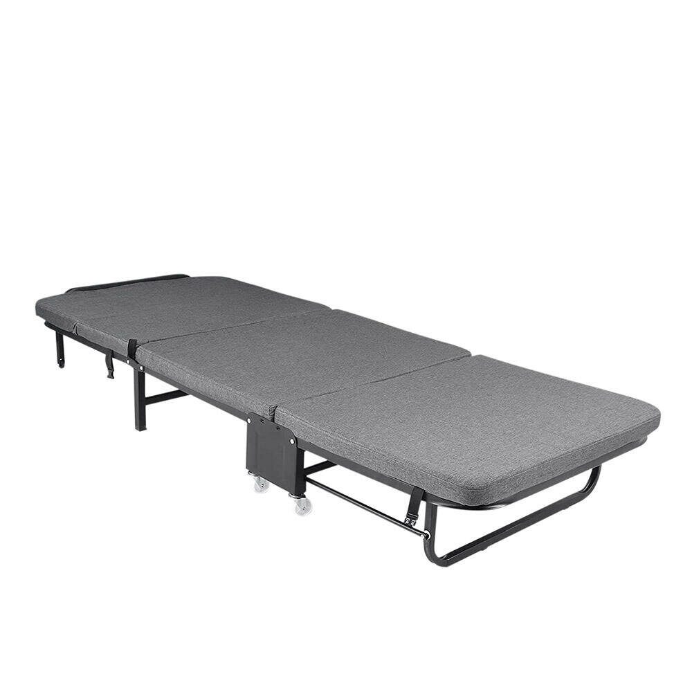 Decathlon Кровать раскладная туристическая, 65x179x26 см, с регулируемым подголовником, до 100 кг, серая