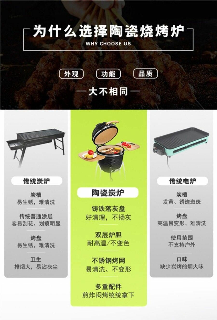 Керамический угольный гриль Hibachi (Японский стиль, настольный)