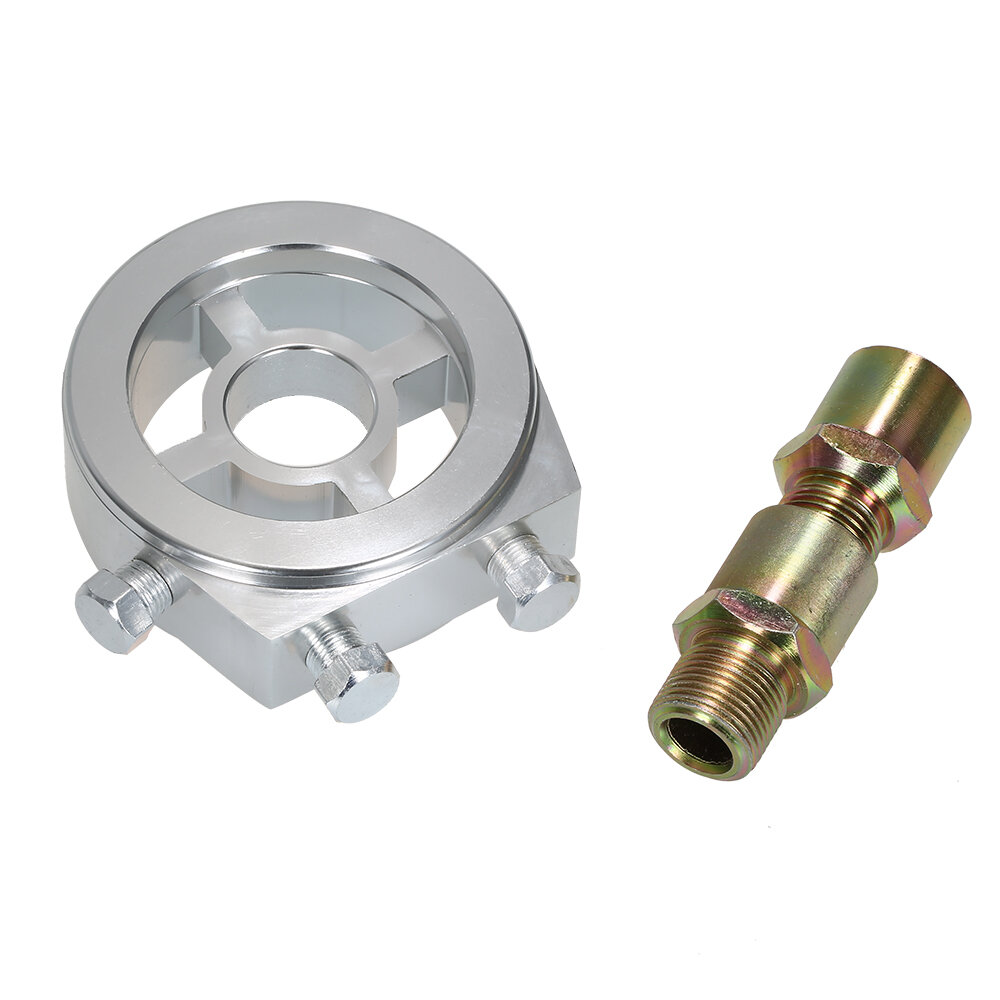 Универсальный адаптер-сэндвич для фильтра масла автомобиля для температуры и давления масла, белый цвет, материал алюминий, размер основного элемента 8*7.9*3 см, вес основного элемента 225.4 г, размер упаковки 15.6*10.7*4.1 см, вес упаковки 391.3 г,