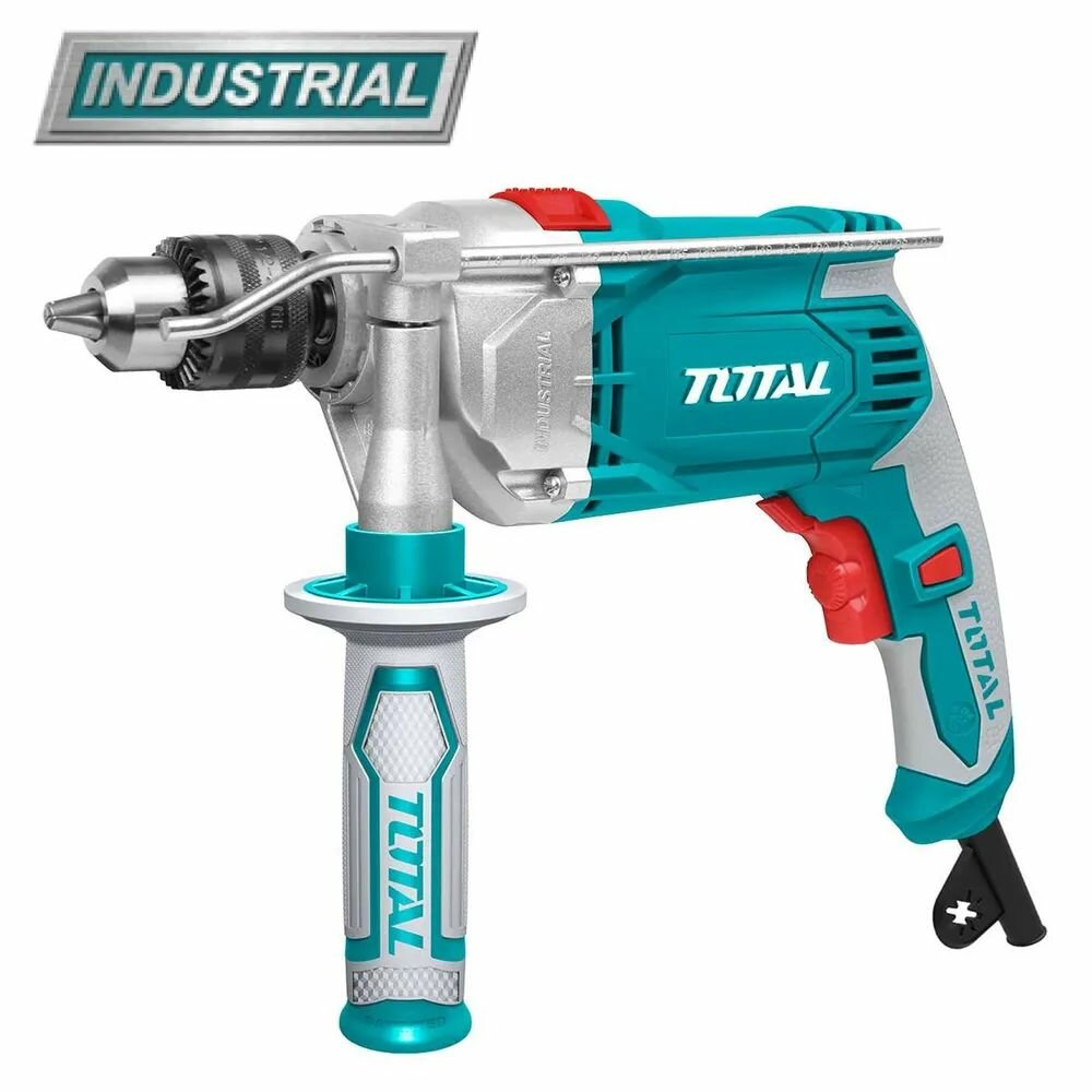 Ударная дрель TOTAL TG111136, бирюзовая, Li-Ion, 1010Вт, 2800об/мин
