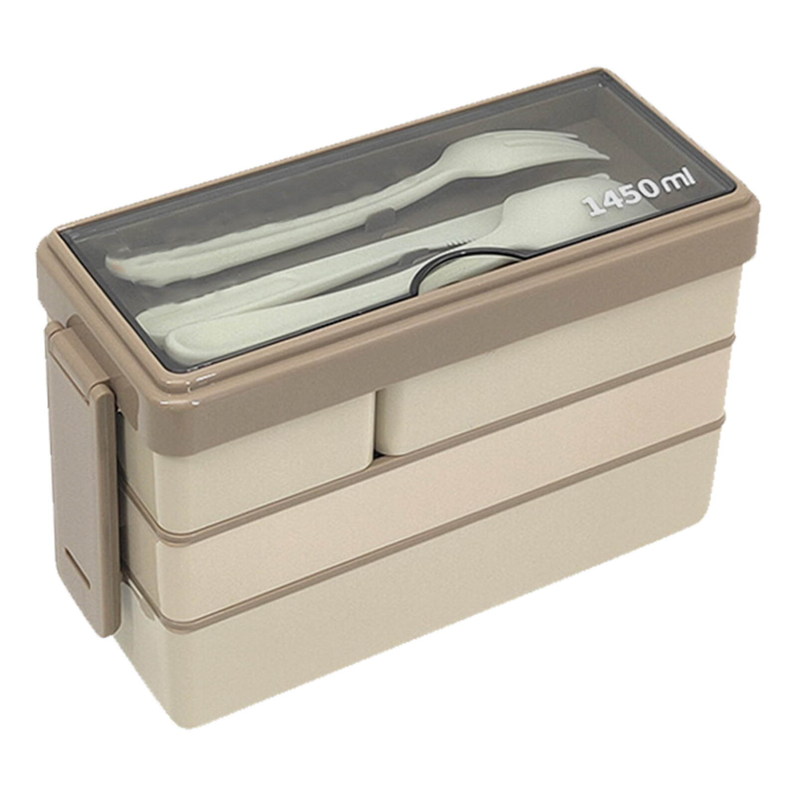 Bento Box Box для взрослых ланч -коробку 3 слои в сложенном ланч -контейнере с 4 отсеками для рабочей школы пикник хаки