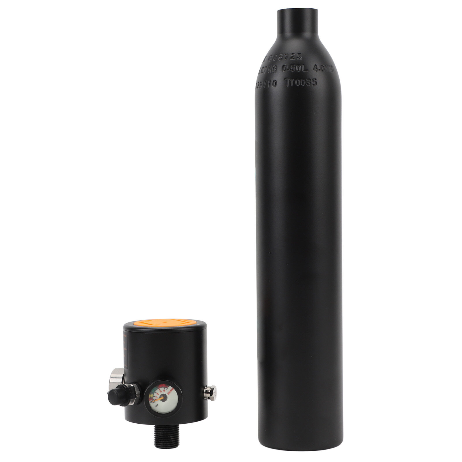 Мини-акваланг 0,5 л портативный с манометром мини-кислородный баллон для дайвинга для подводного плавания черный
