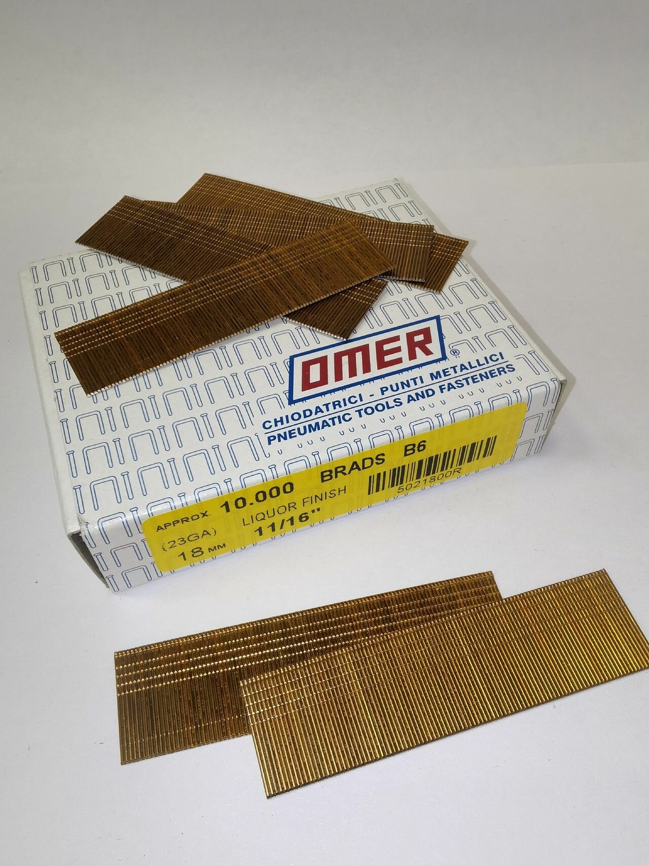 Микрошпилька со шляпкой (микроштифт) B6/18 Omer, 18 мм, сечение 0,64 мм, GA23