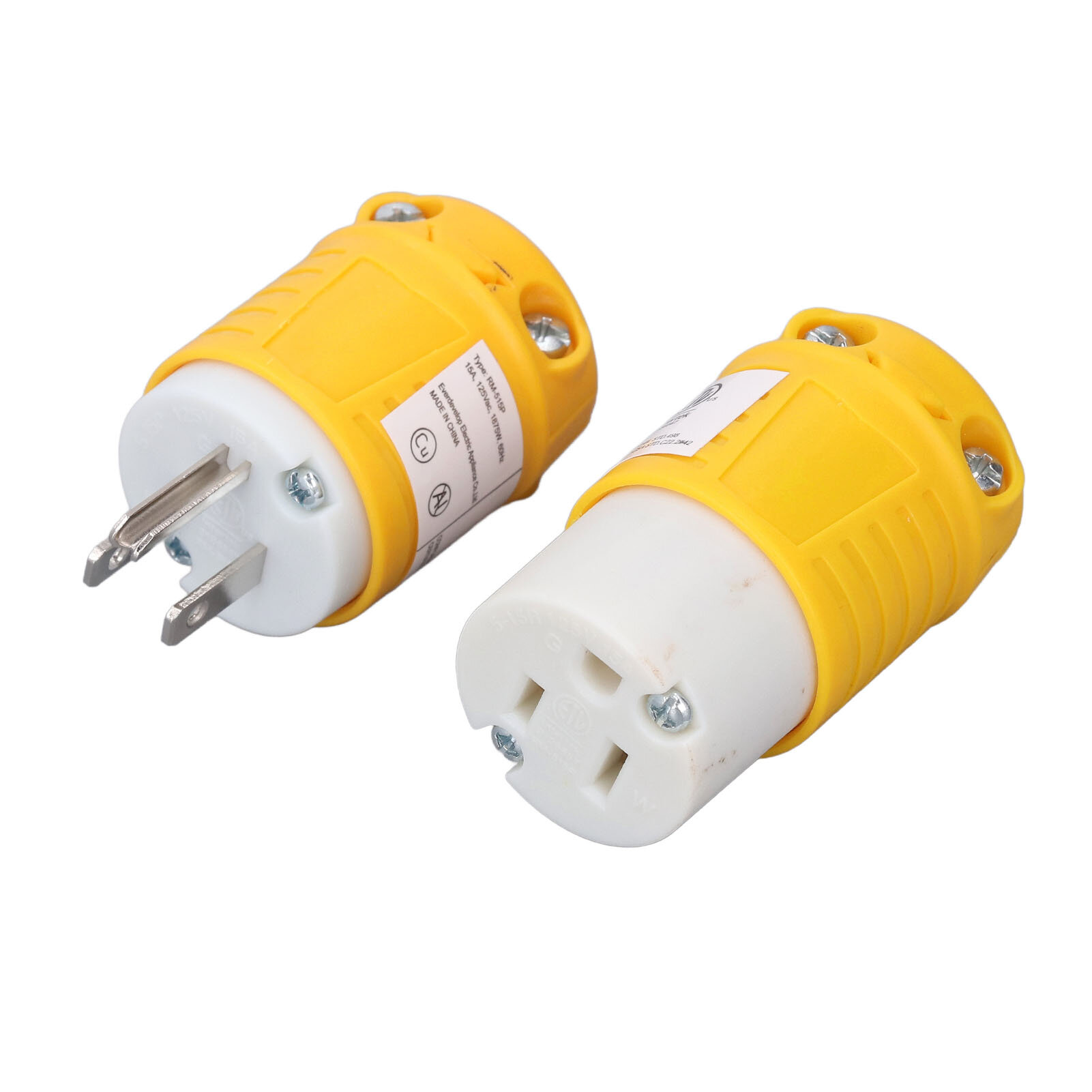 Комплект электрических разъемов NEMA 5 15P (вилка и розетка) 15R для кемпинга или поездок на автодоме, 15 А.