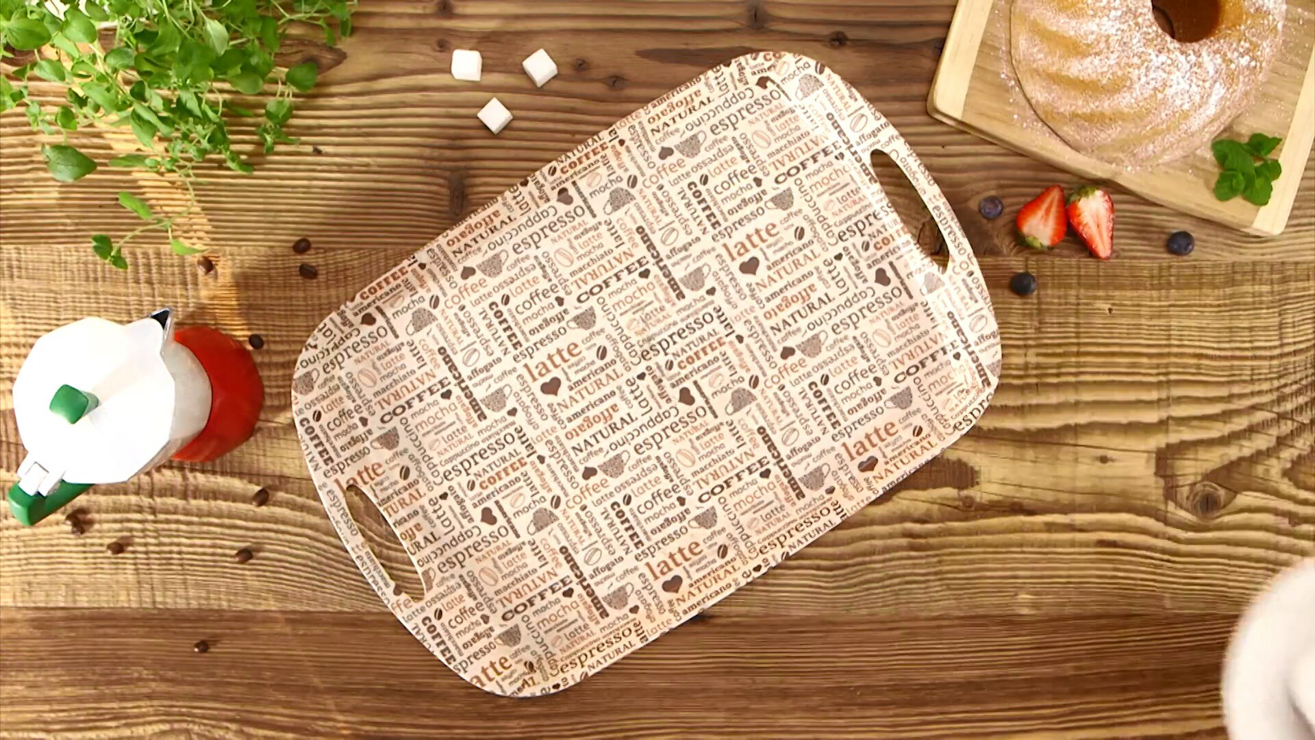 Поднос Tescoma Fancy Home, 4х30см, бамбуковое волокно, рисунок кофе