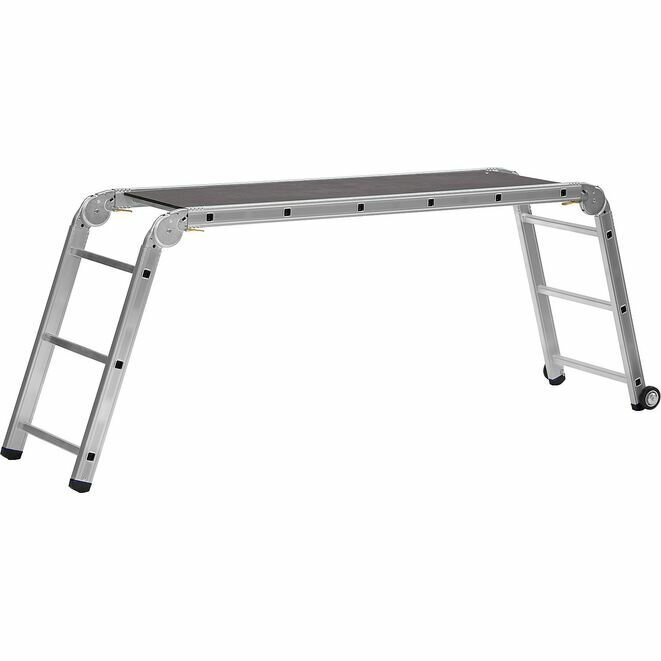 СИБИН профессиональные рабочие подмости, алюминиевые, складные с колесами и съемной площадкой