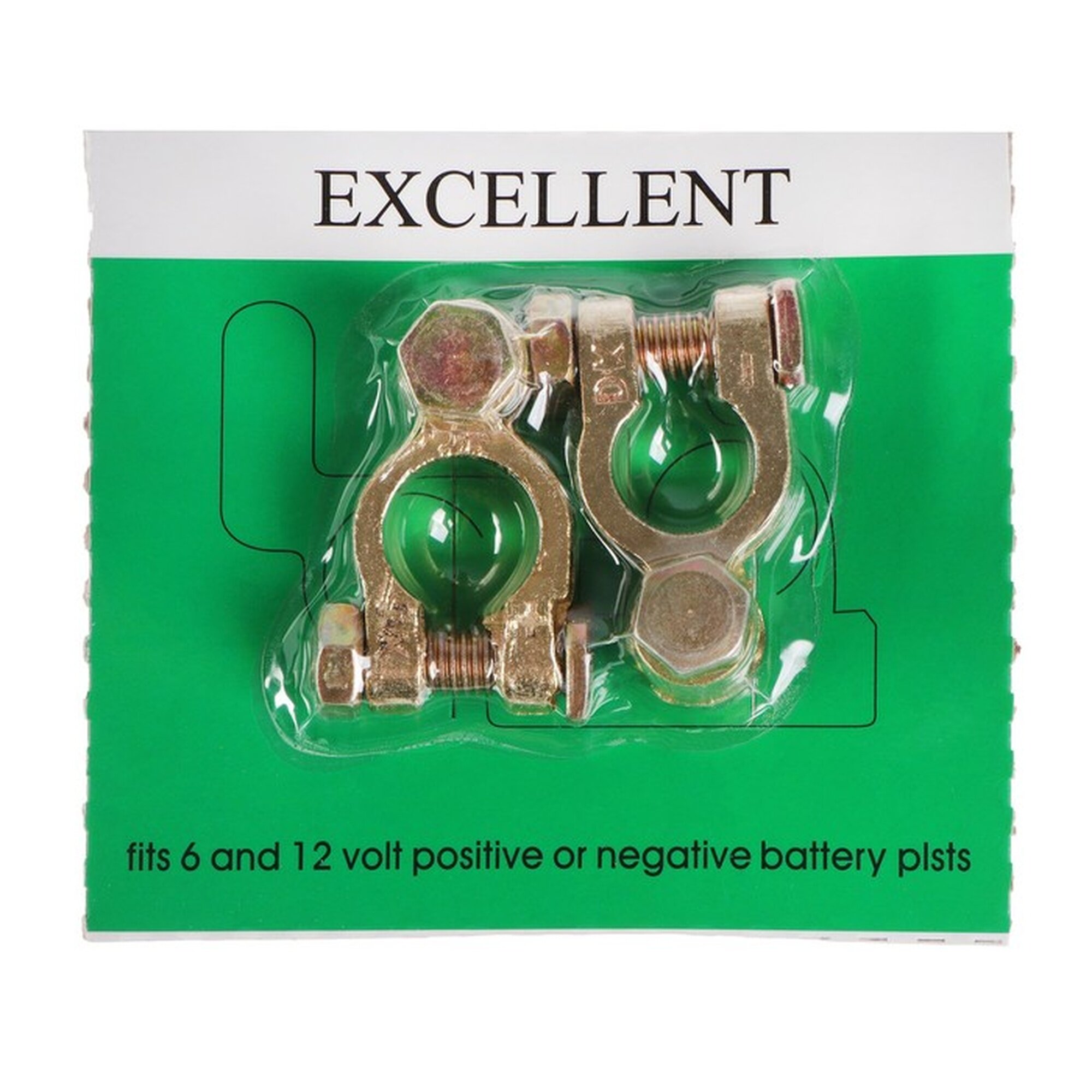 Клеммы АКБ Сима-ленд К-003, универсальные, металл, золотистые, 2 шт