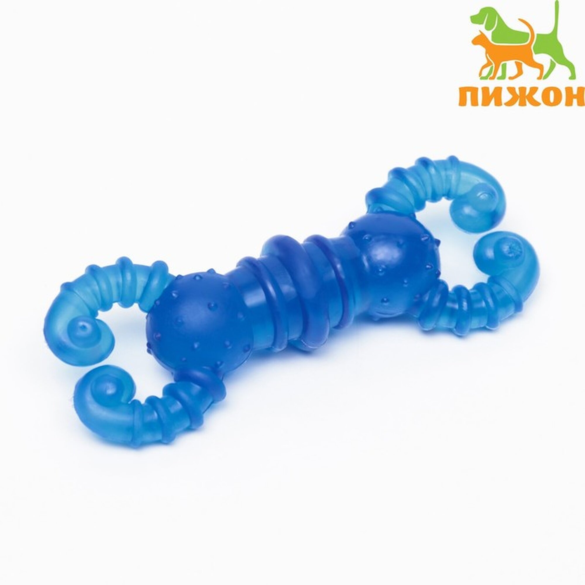 Игрушка жевательная Пижон "Краб", для собак, термопластичная резина, 12см, голубая