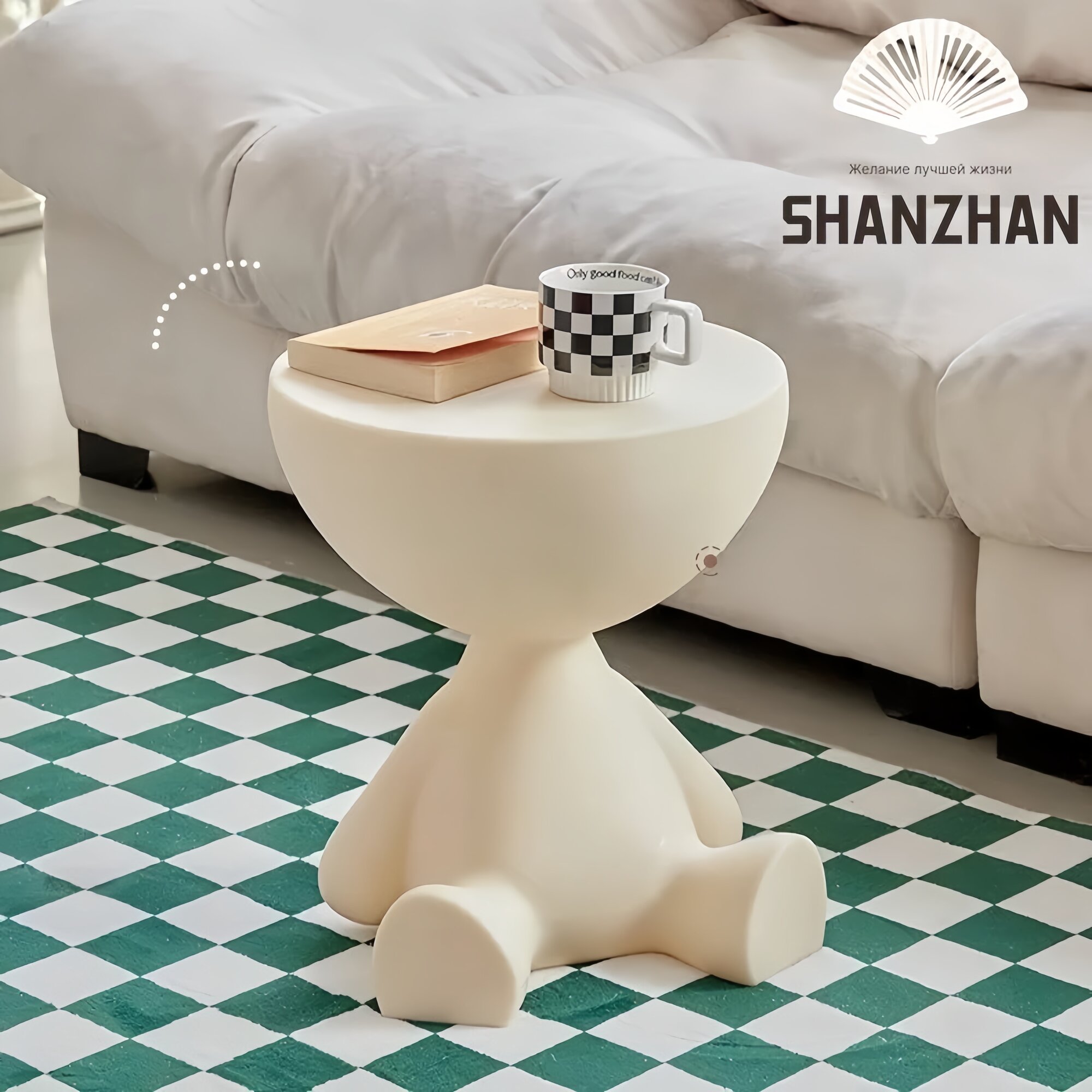 Журнальный столик, для офиса, пластик, черный, 37 см x 40 см x 40 см