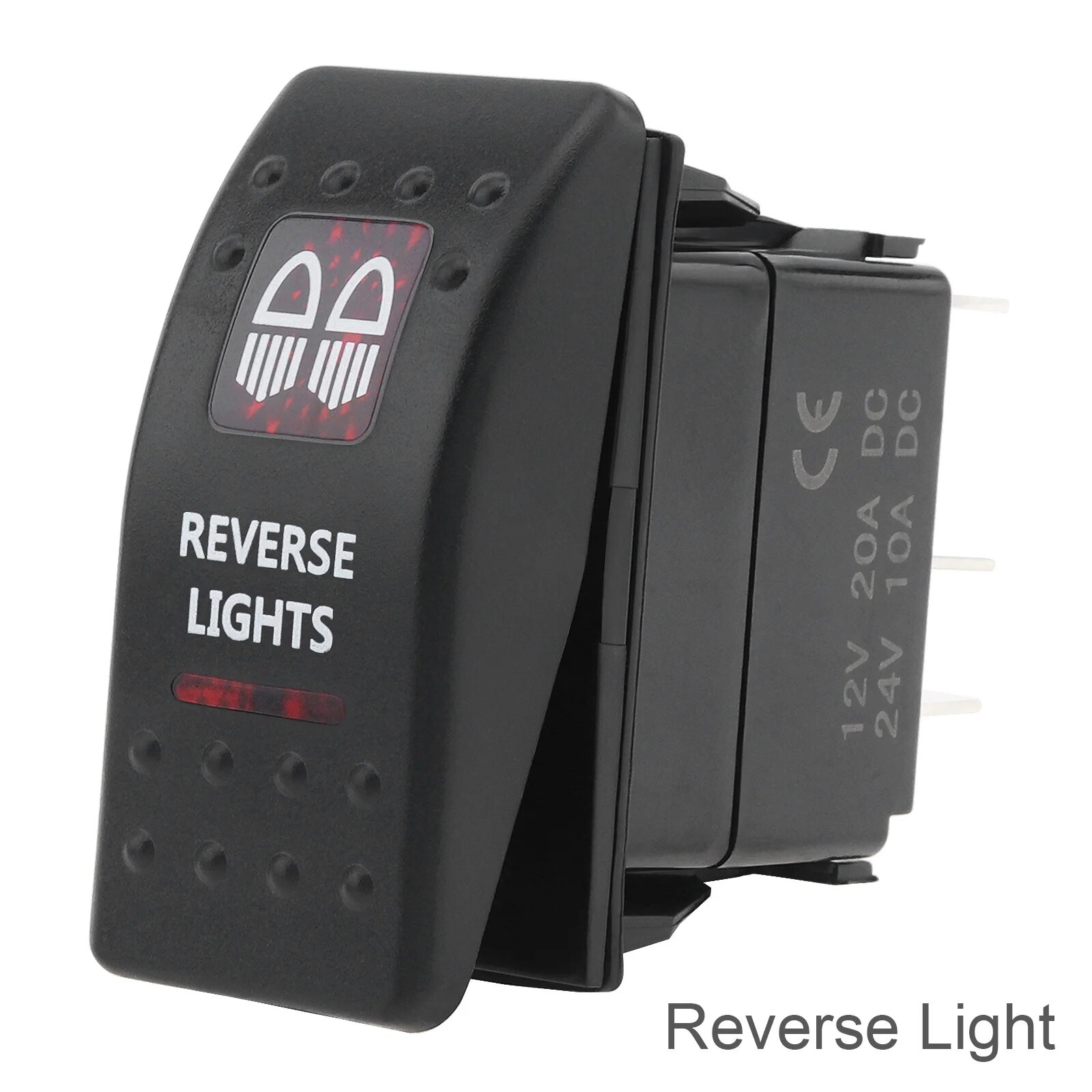 1 шт, водонепроницаемый универсальный 20А, 5-контактный морской переключатель SPST, автомобильный переключатель включения-выключения, фонарь для лодки и грузовика с двойной светодиодной подсветкой