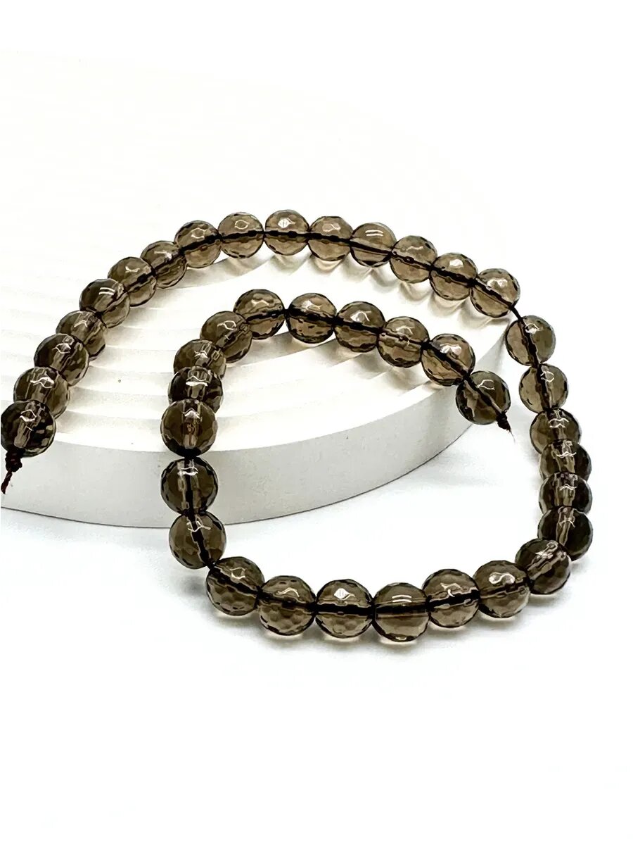 0642 Дымчатый кварц для ожерелья 10 мм 1 нить для украшений