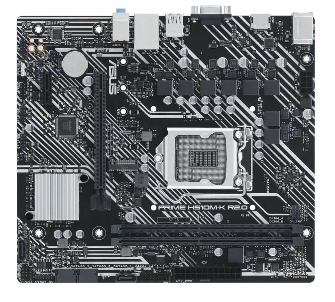 Материнская плата ASUS (PRIME-H510M-K-R2.0) - LGA 1200, Intel H470, DDR4-2933 МГц, 1xPCI-Ex16 1xM.2 Micro-ATX