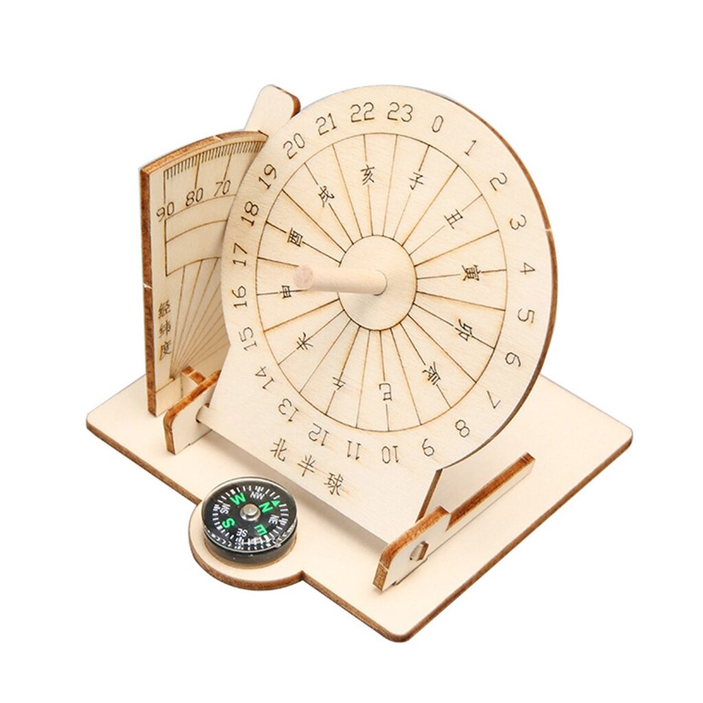 Деревянные Экваториальные Часы Модель Ручной Сборки Игрушка Детская Развивающая Игрушка для Детей Студенческого Возраста 7-14 Лет Для Обучения в классе