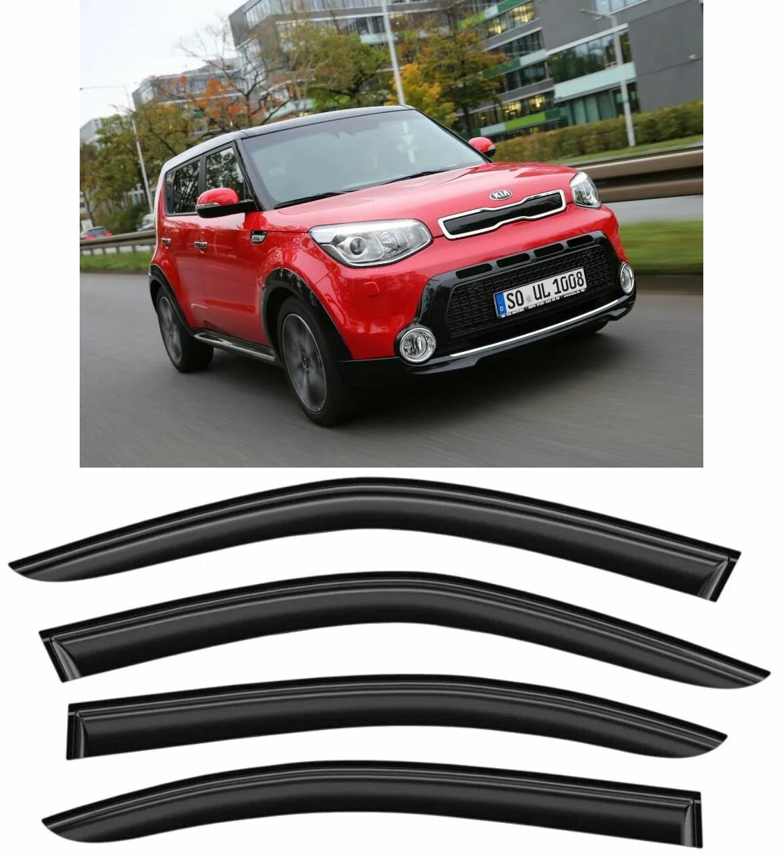 Дефлекторы боковых окон KIA Soul Киа Соул (2014-2019) дефлекторы окон