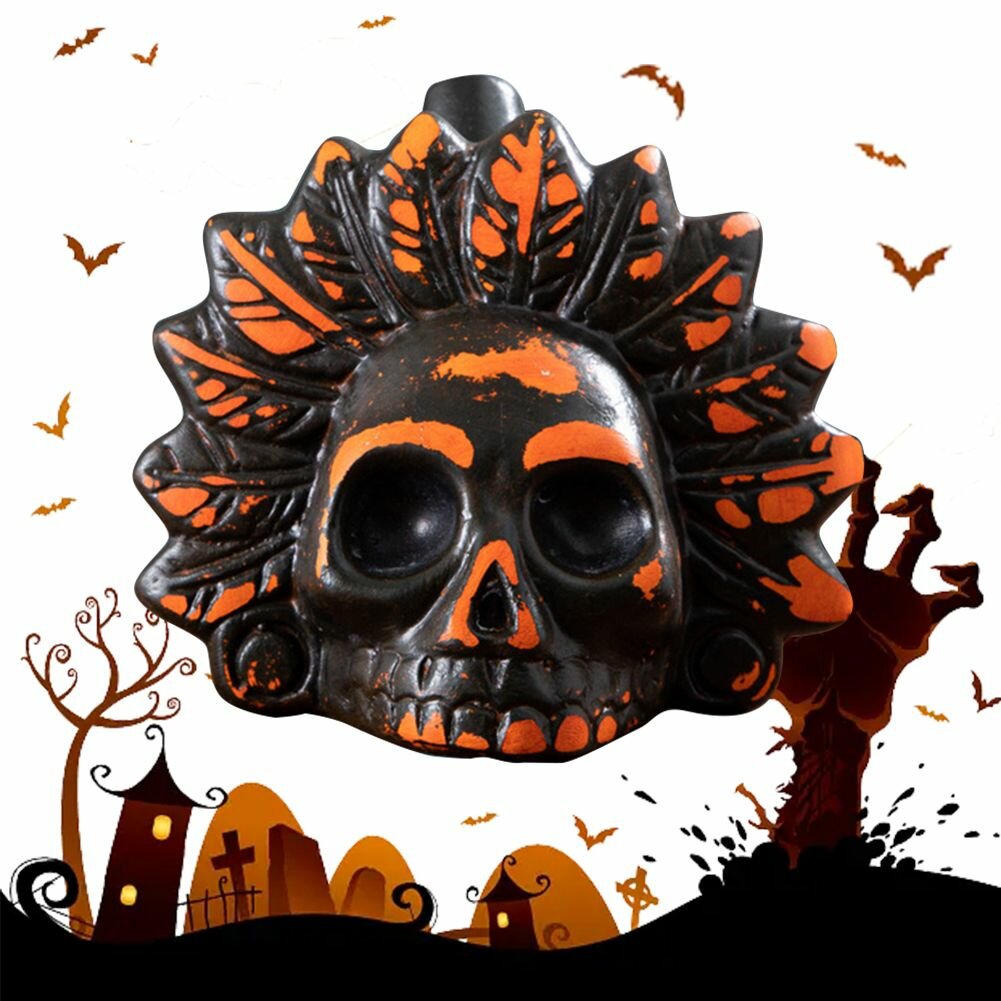 Ацтекский свисток, странный череп окарины, новая игрушка ужасов на Хэллоуин, с сумкой для хранения