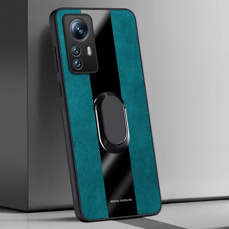 Чехол на Xiaomi Mi 12T Pro, зеленый, с кольцом