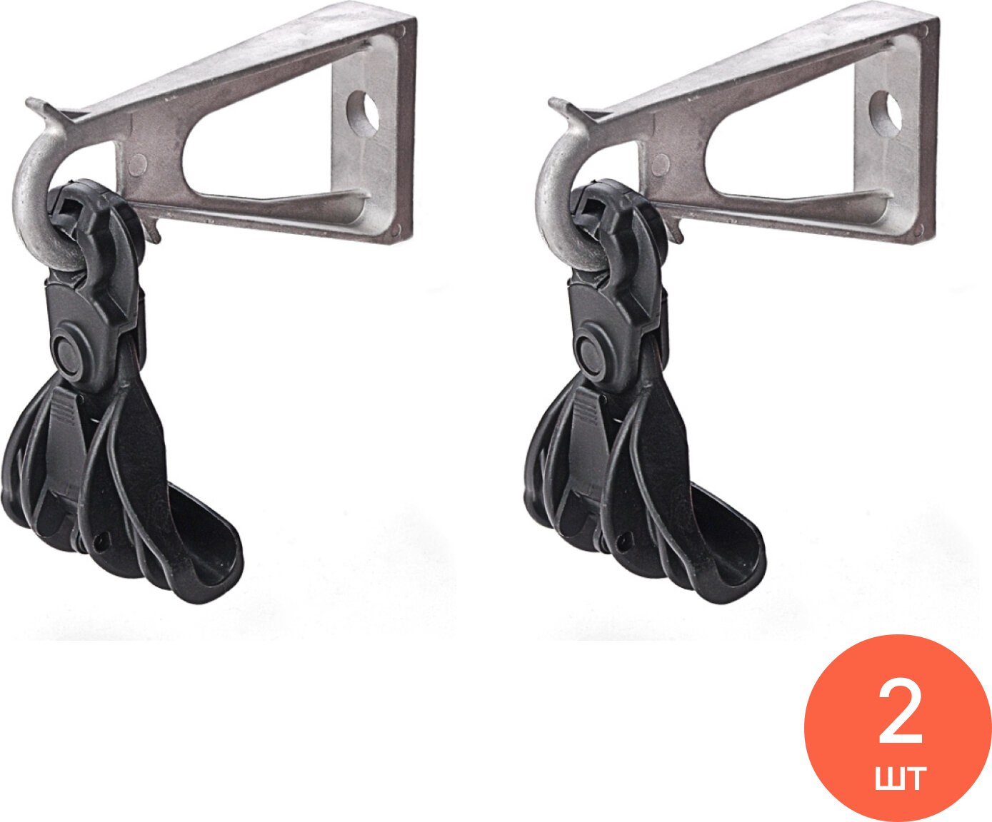 Комплект промежуточной подвески КВТ КПП-1500 для крепления СИП, из 2 предметов, кронштейн и поддерживающий зажим, болт М16, предельная нагрузка 12кН / крепеж (комплект из 2 шт)