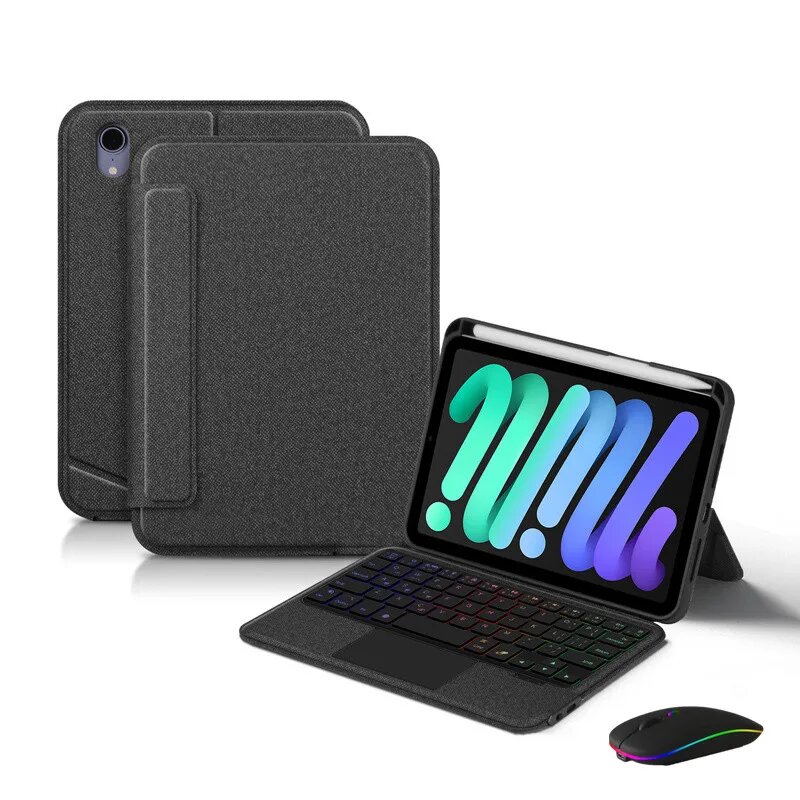 Чехол с клавиатурой для Apple iPad Mini 6 8,3, чехол для i Pad Mini6 Mini 6-го поколения Teclado Touchpad с подсветкой, разделенный чехол для клавиатуры