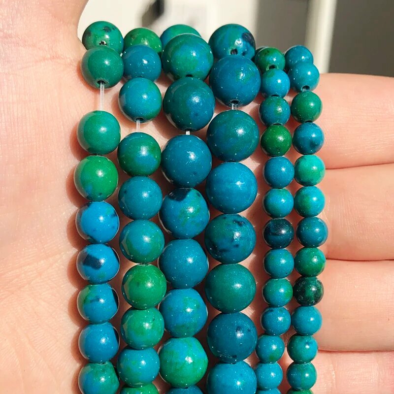 Бусины из Хризоколлы 4 мм, 90cs, цвет Chrysocolla