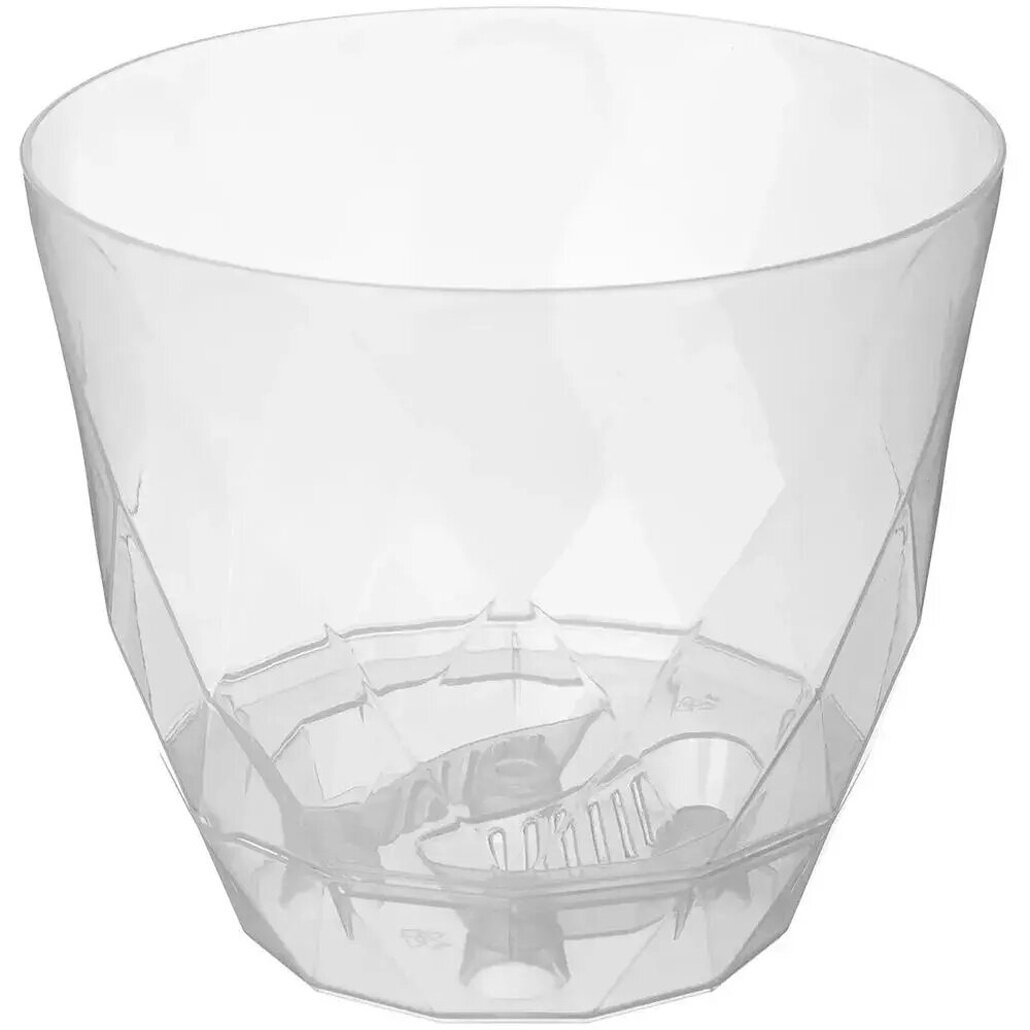 Горшок для орхидей 2.3л, D175мм с поддоном, прозрачный пластик, легкий уход