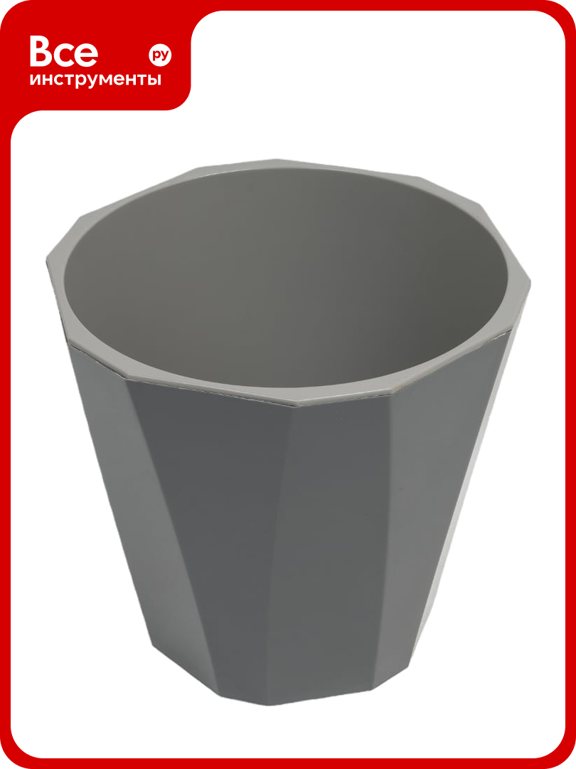 Кашпо со вставкой Martika Палермо, темно‑серое, модель С317ТСЕР, напольное, конусной формы, без поддона, без автополива