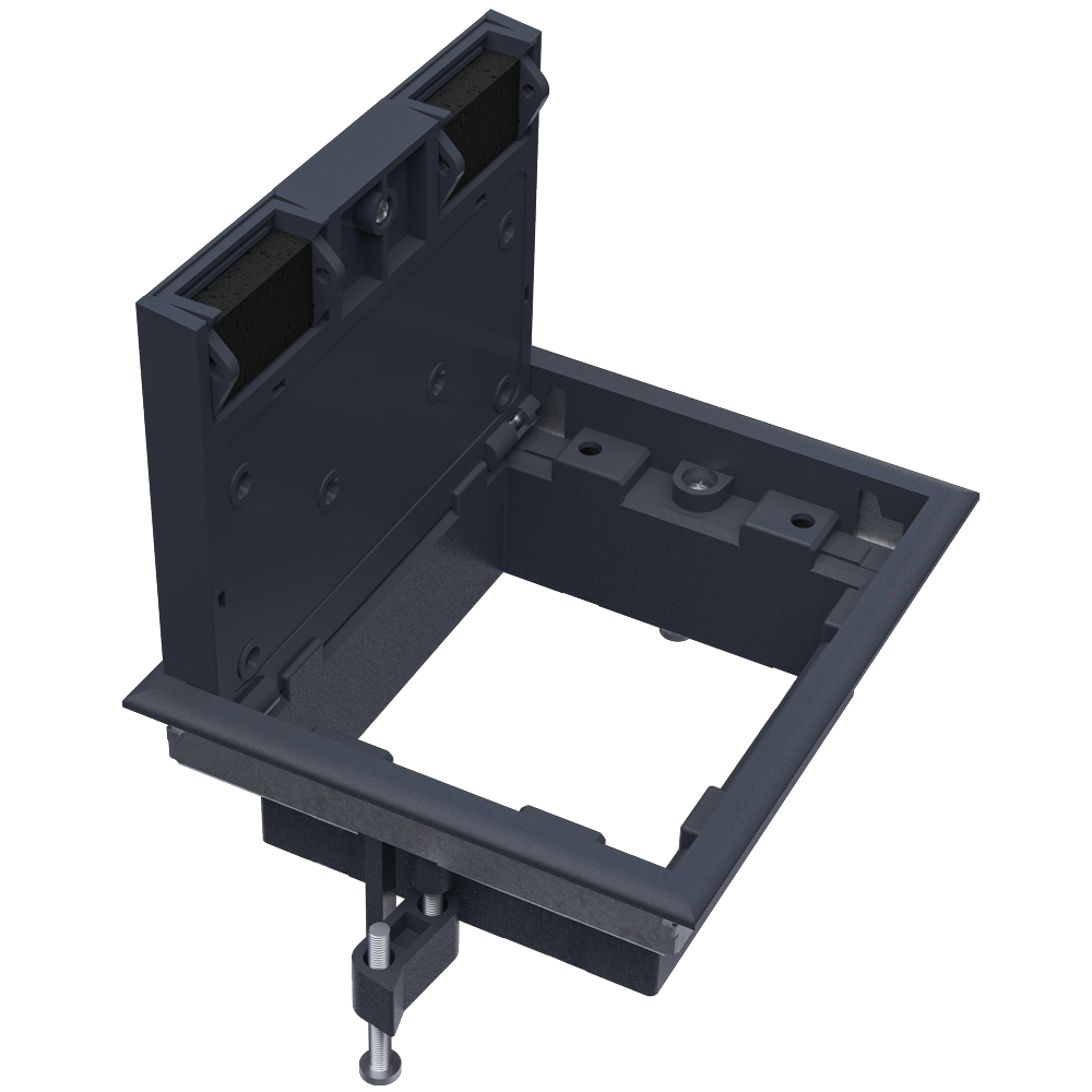 Ревизионный лючок в пол на 4 модуля 45х45мм, крышка ABS + гальванизированная стальная вставка, цвет серый, Donel